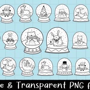 Christmas Snow Blobe Clipart, Cute Animal in the Snow Globe, Dinosaur ...