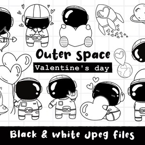 Valentine Outer Space Clipart, Valentine Astronaut, Astronaut in Love ...
