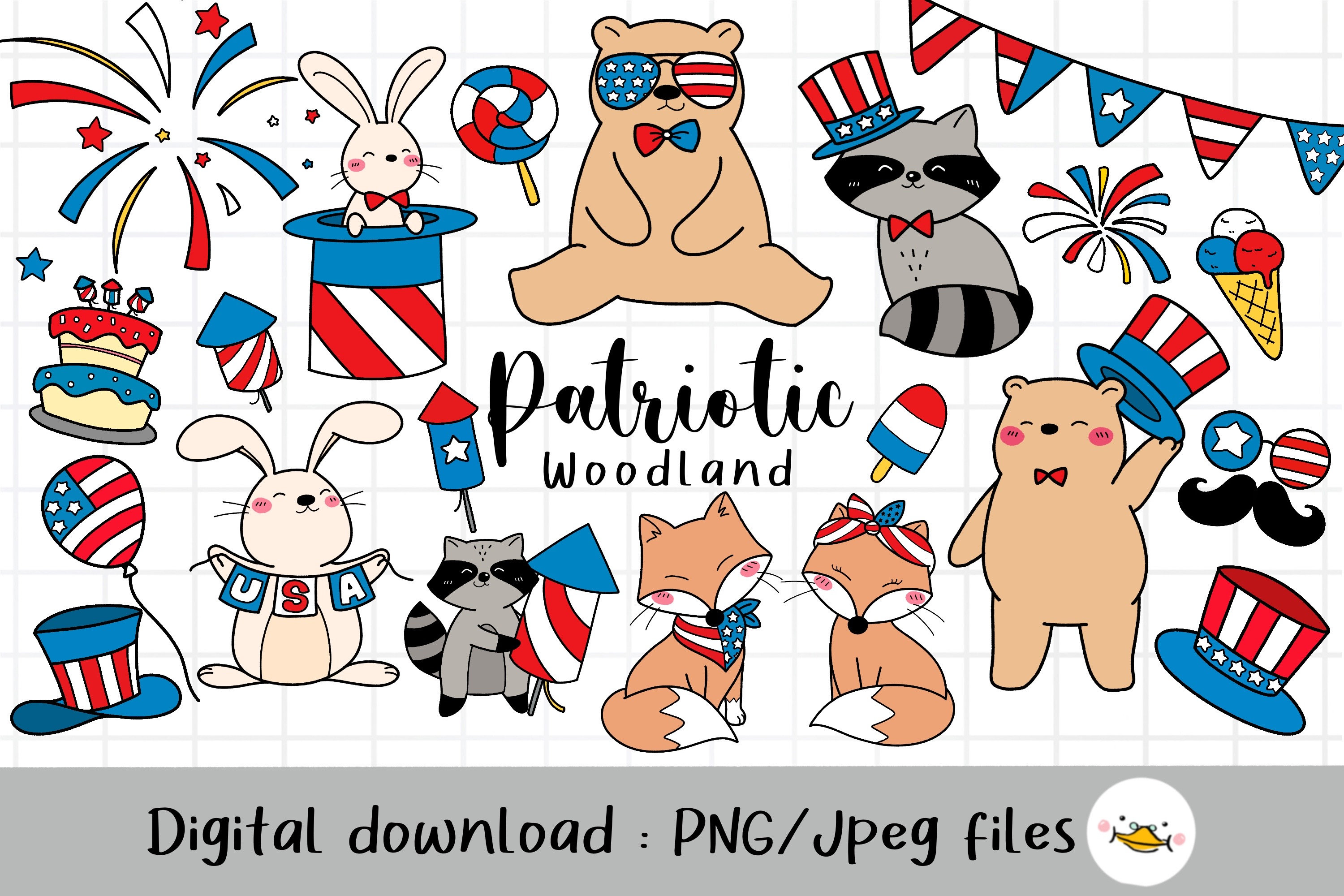 Patriotic Animals Clipart
