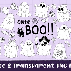 Cute BOO Clipart, Cute Halloween Clipart, Ghost Clipart, Pumpkin PNG ...