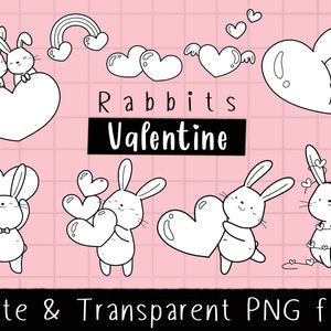 Valentine Rabbits Clipart, Rabbit in Love, Rabbit Clipart, Love Clipart ...
