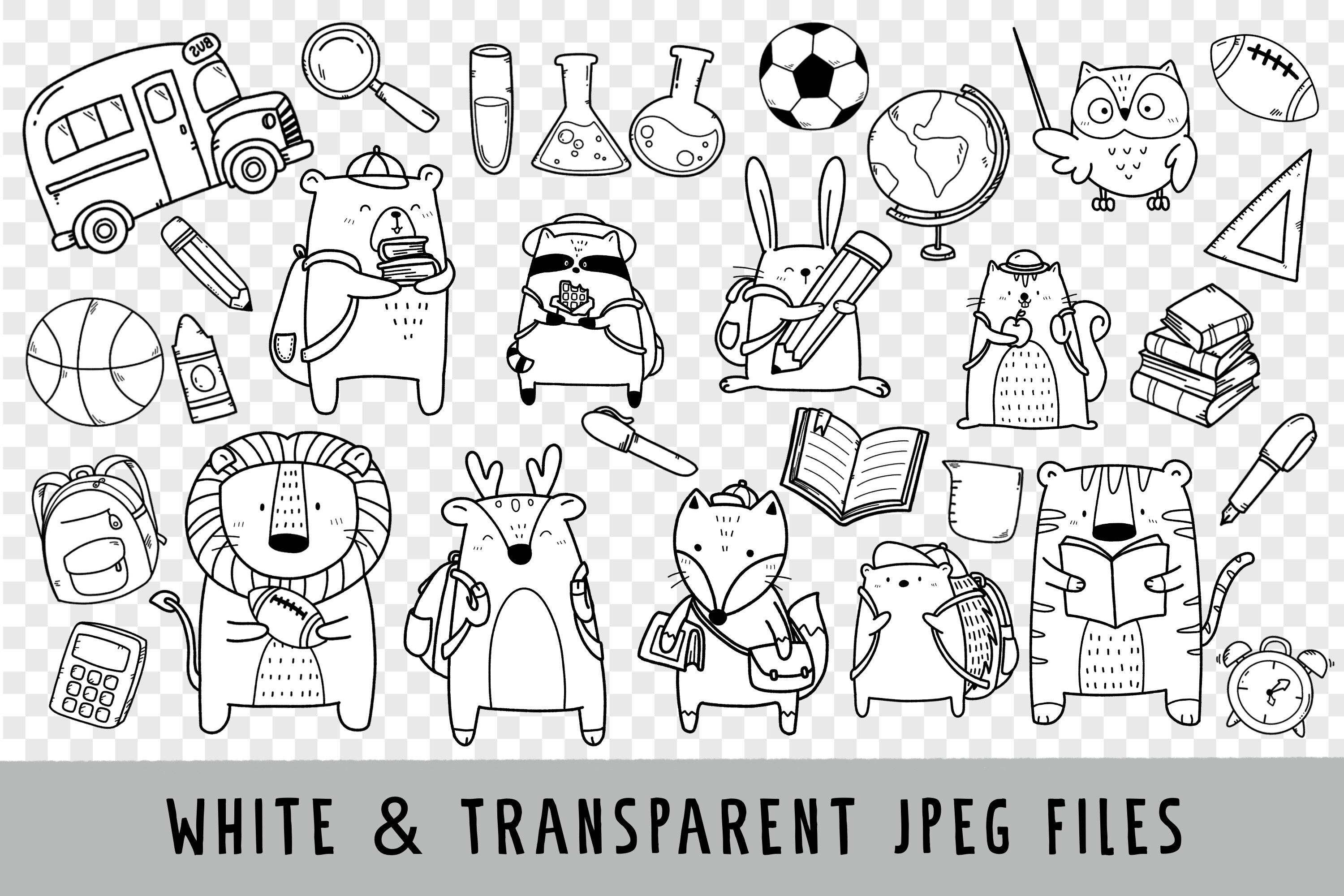 Woodland Animals Back to School Clipart, Woodland School Clipart ...