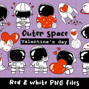 Valentine Outer Space Clipart, Valentine Astronaut, Astronaut in Love ...