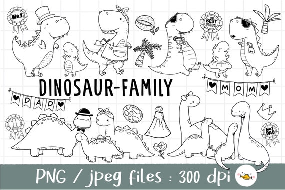 Family of Dinosaur Clipart Mom and Dad Dinosaur Clip Art - Etsy