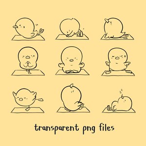 Cute Yoga Duck Hand Draw Clipart / Duck Lover/ Lovely Ducky /duckling ...