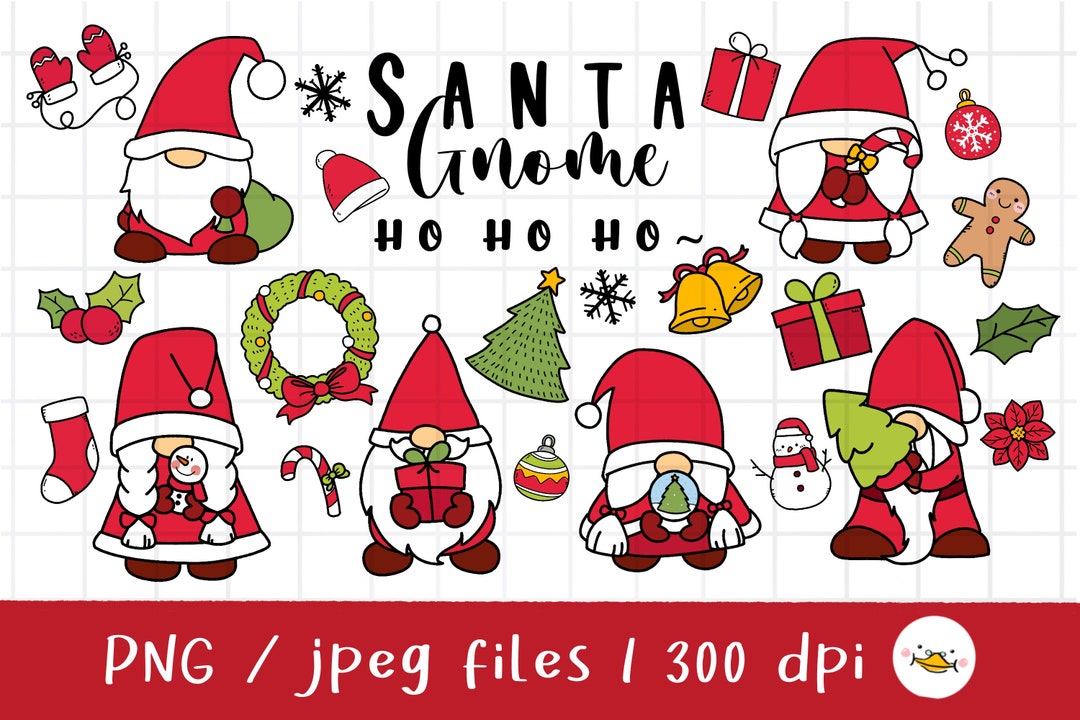 Santa Gnome Clipart,winter Clipart, Merry Christmas Clipart Png ...