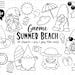 Gnome Summer Clipart, Summer Beach, Beach Holiday, Outline Doodle, PNG ...