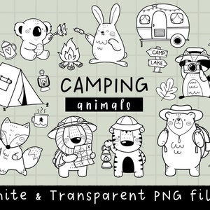 Animals Camping Clipart, Camping Woodland Animals Clipart, Forest ...