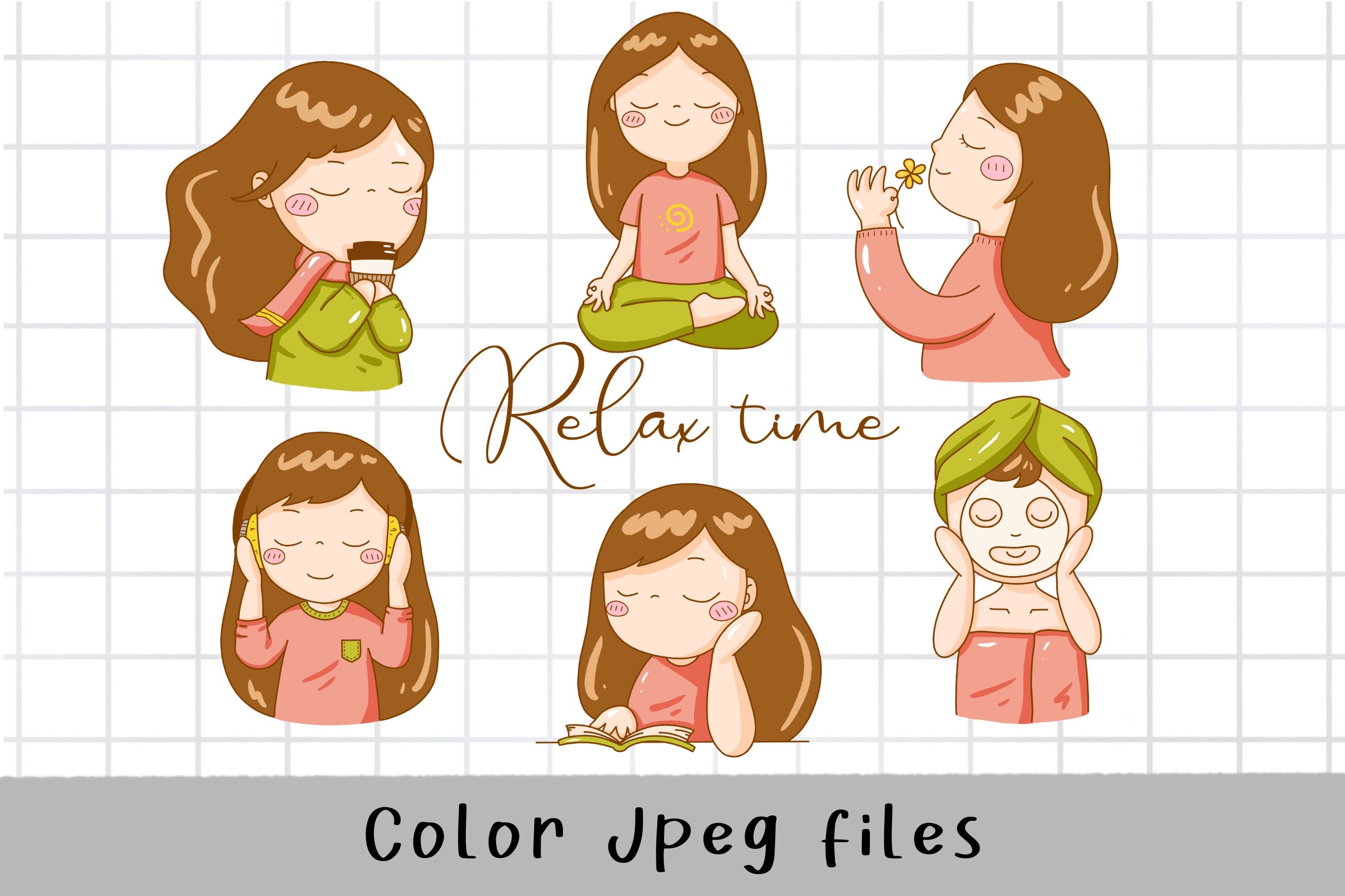 Relax Girl Clipart, Relax Time Clipart ,self Care, Spa, Yoga, PNG ...