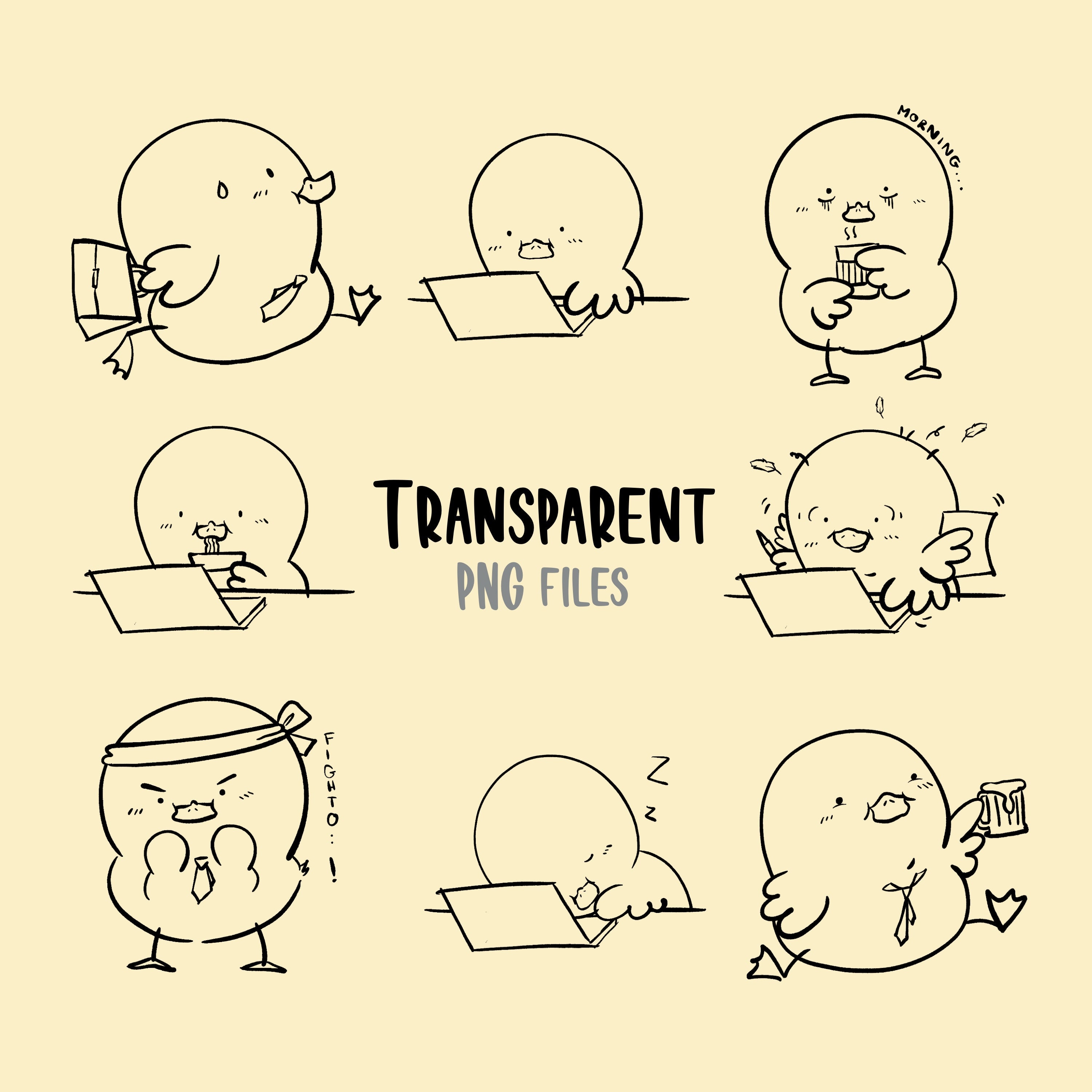 Cute Officer Duck Hand Draw Clipart / Duckling / Working Life - Etsy