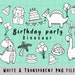 Birthday Party Dinosaur Clipart ,cute Dinosaur Clip Art , Doodle ...