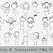 Doodle Boy and Girl Clipart,stick Figure Clipart,friend Clipart,outline ...