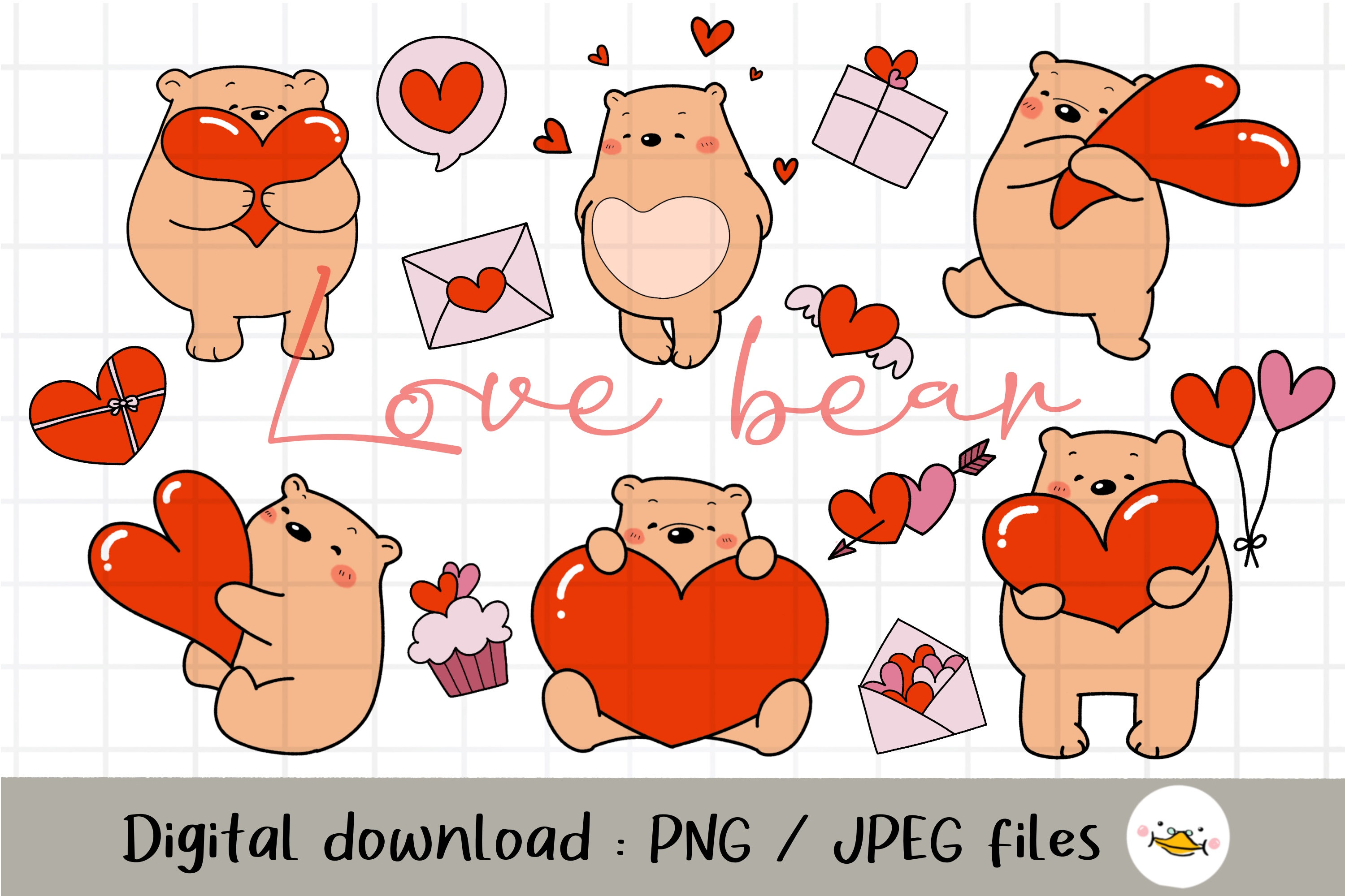 Love Bear Clipart, Valentine's Day Teddy Bear, Teddy Bear Clipart, Love ...