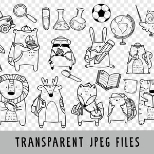 Woodland Animals Back to School Clipart, Woodland School Clipart ...