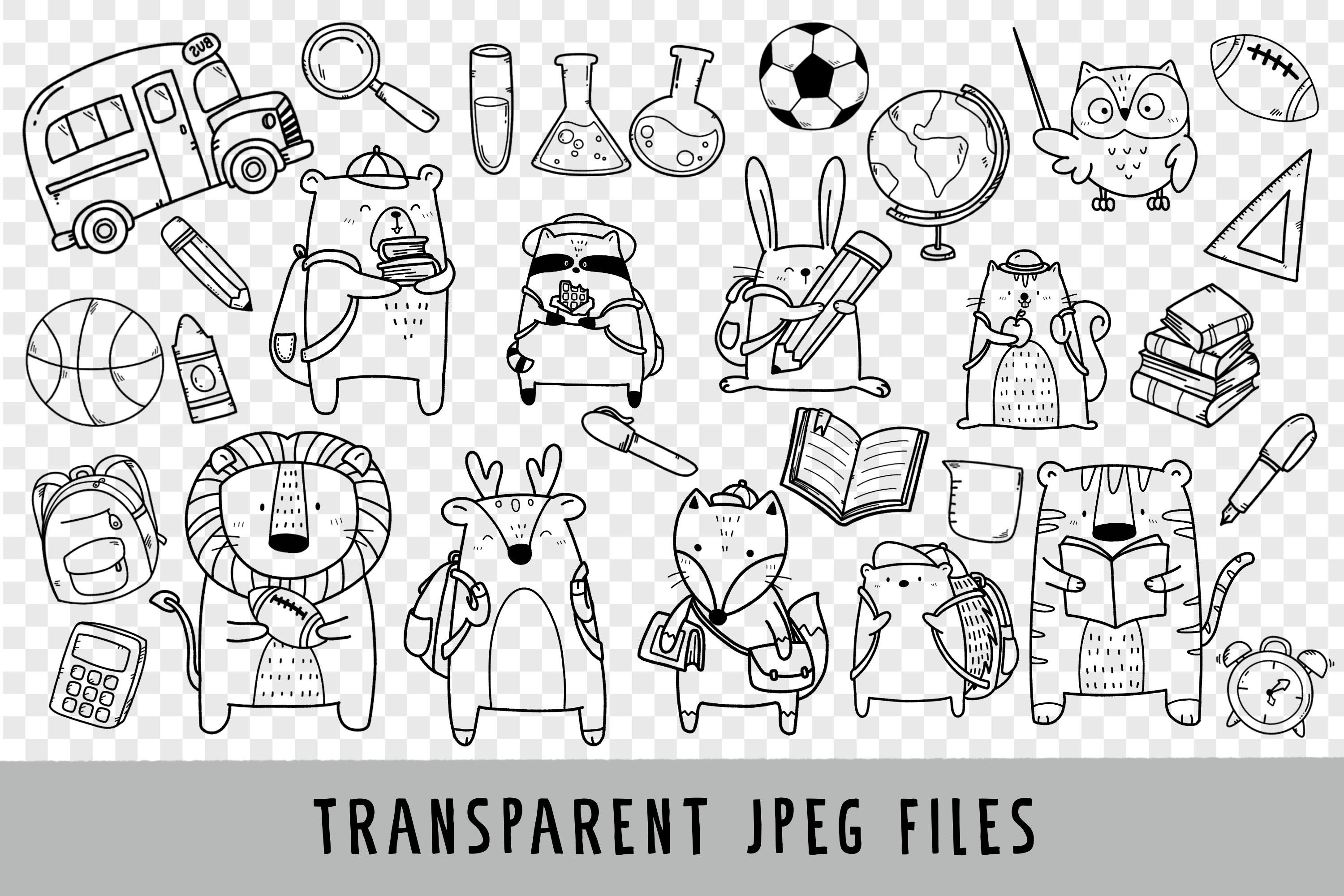 Woodland Animals Back to School Clipart, Woodland School Clipart ...