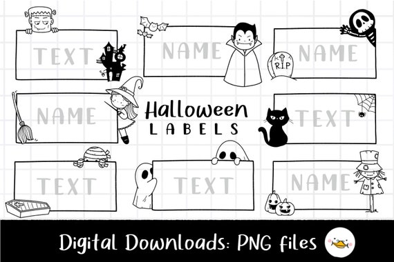Halloween Label Name Tag Classroom Label Student Name Tag - Etsy