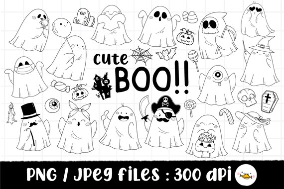 Cute BOO Clipart Cute Halloween Clipart Ghost Clipart - Etsy