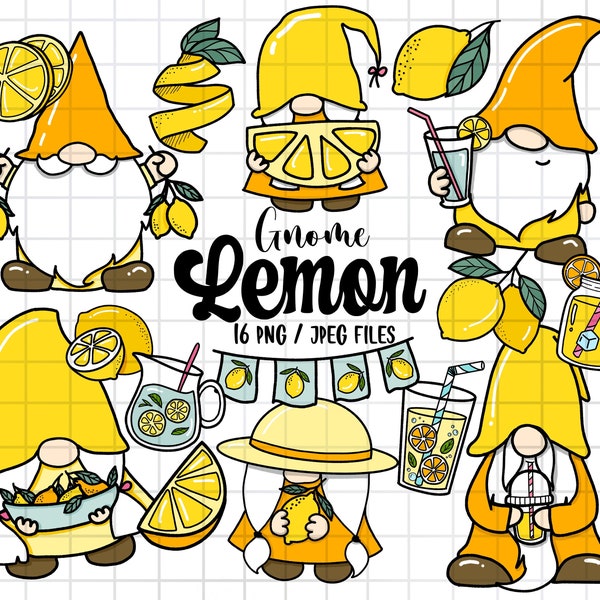 Lemon Gnome Clipart - Etsy