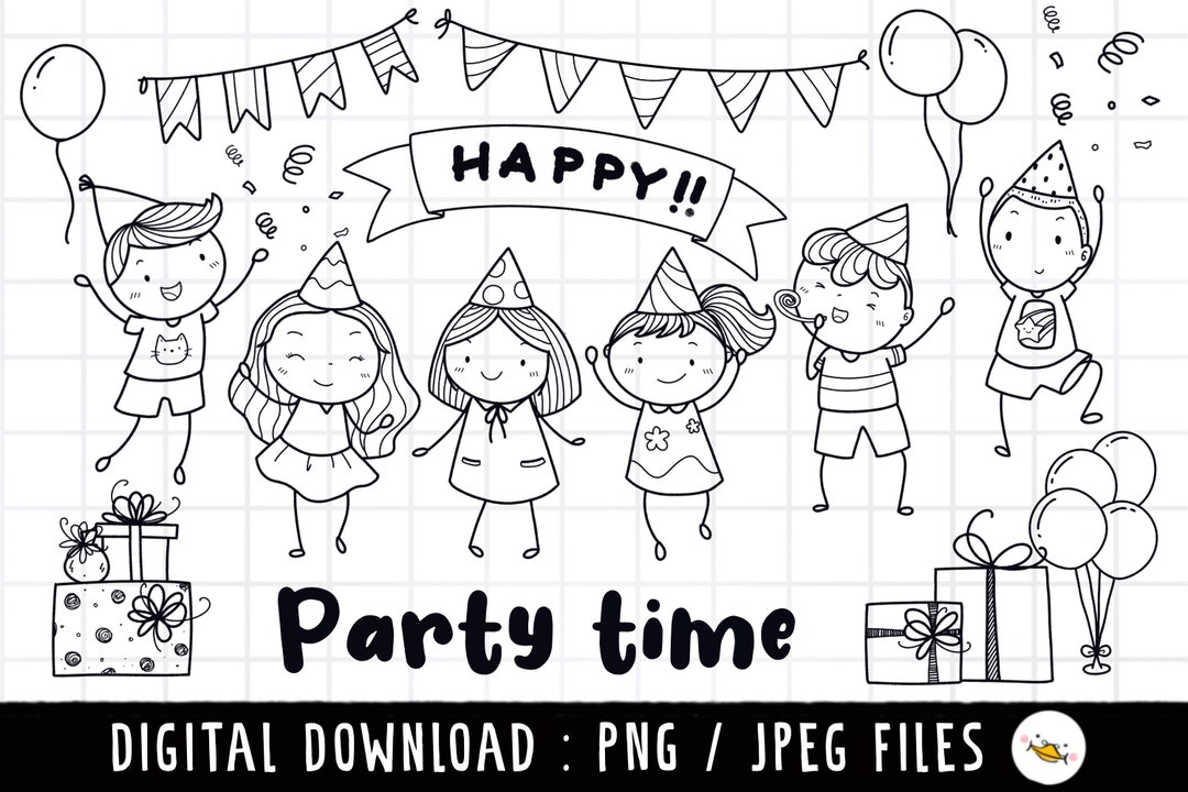 Kid and Party Thing Clipart, Birthday Party, New Year Party, Classroom ...