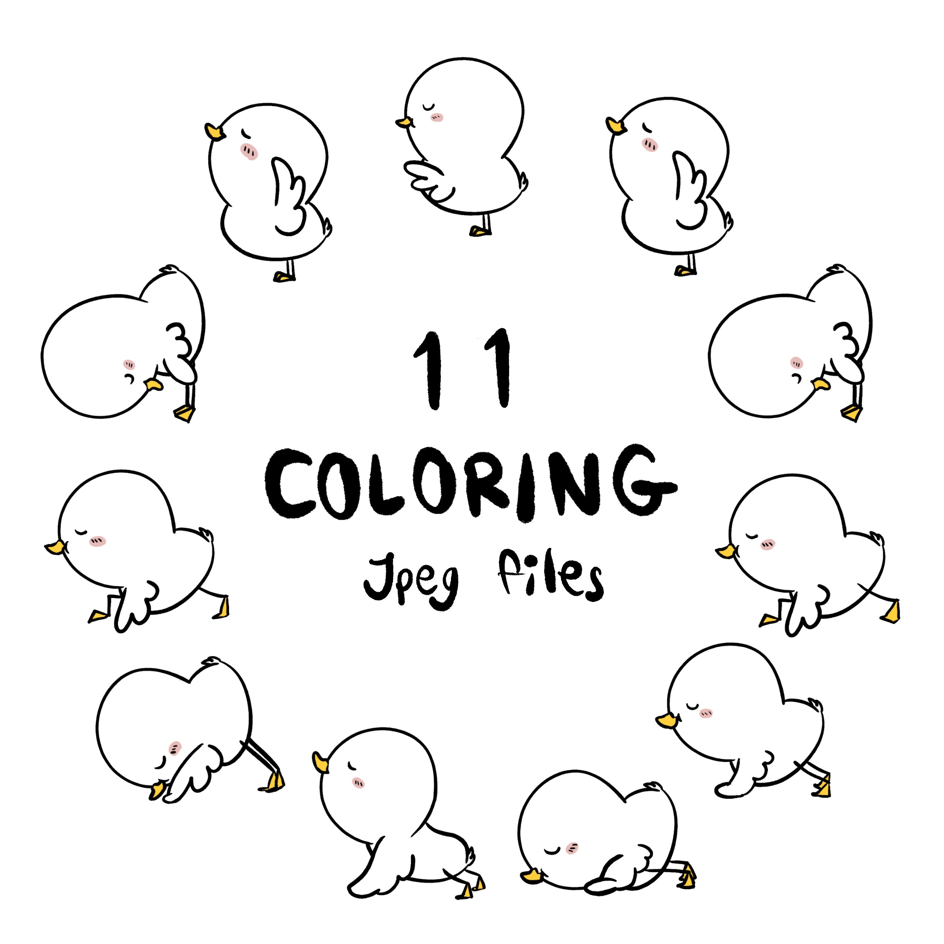 Yoga Duck Hand Draw Clipart / Sun Salutation / Yoga Post/ Cute Duck ...