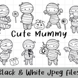 Cute Mummy Clipart, Cute Halloween Clipart, Ghost Clipart, Pumpkin PNG ...