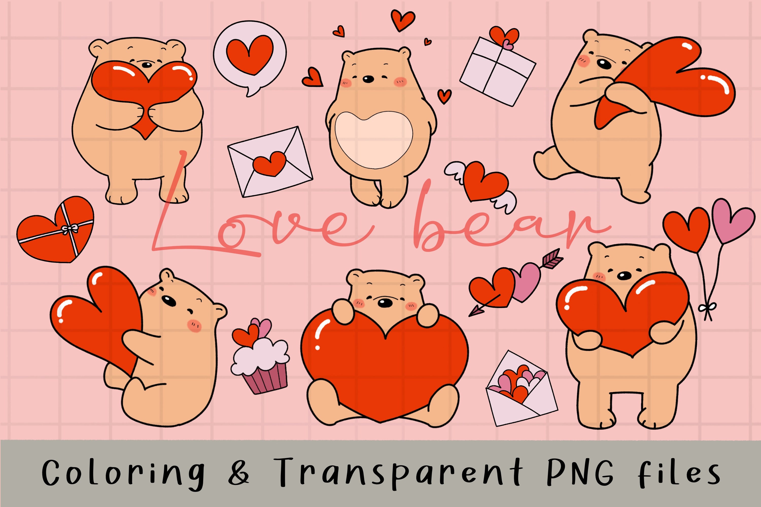 Love Bear Clipart, Valentine's Day Teddy Bear, Teddy Bear Clipart, Love ...