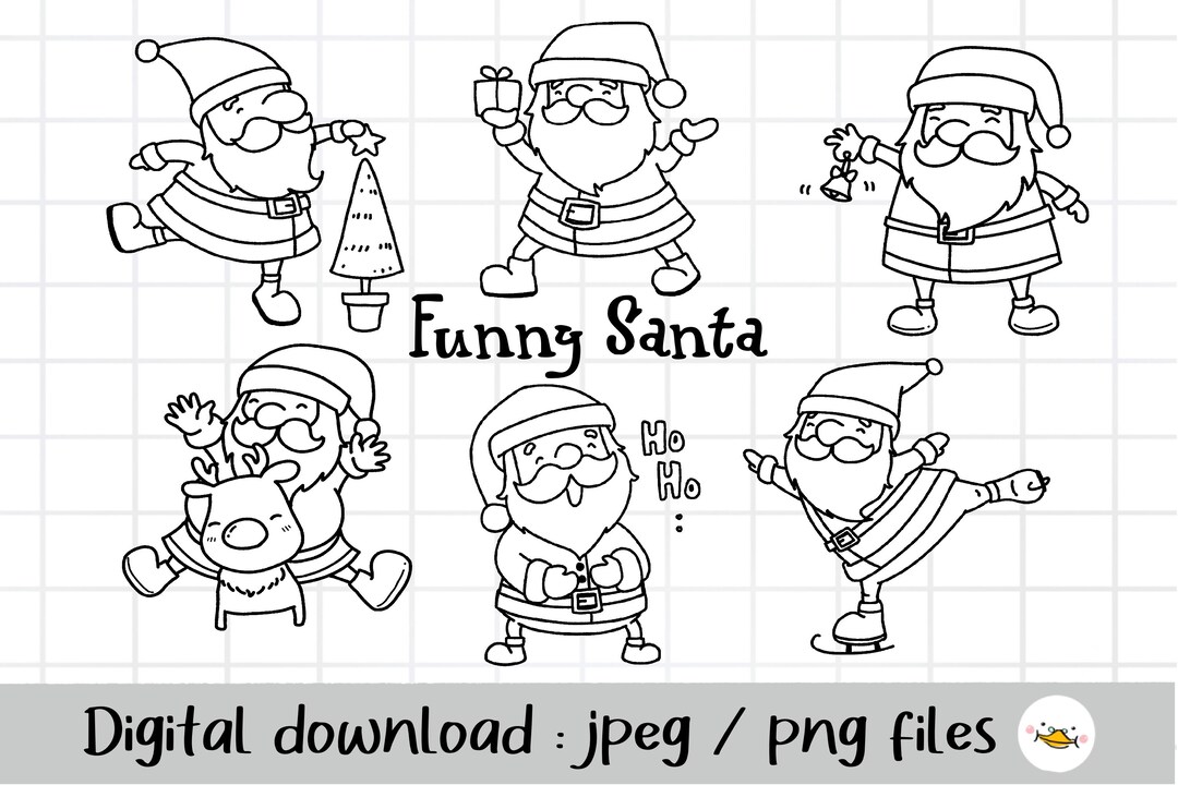 Funny Santa Clipart, Cute Santa Claus Clipart, Merry Christmas Clipart ...