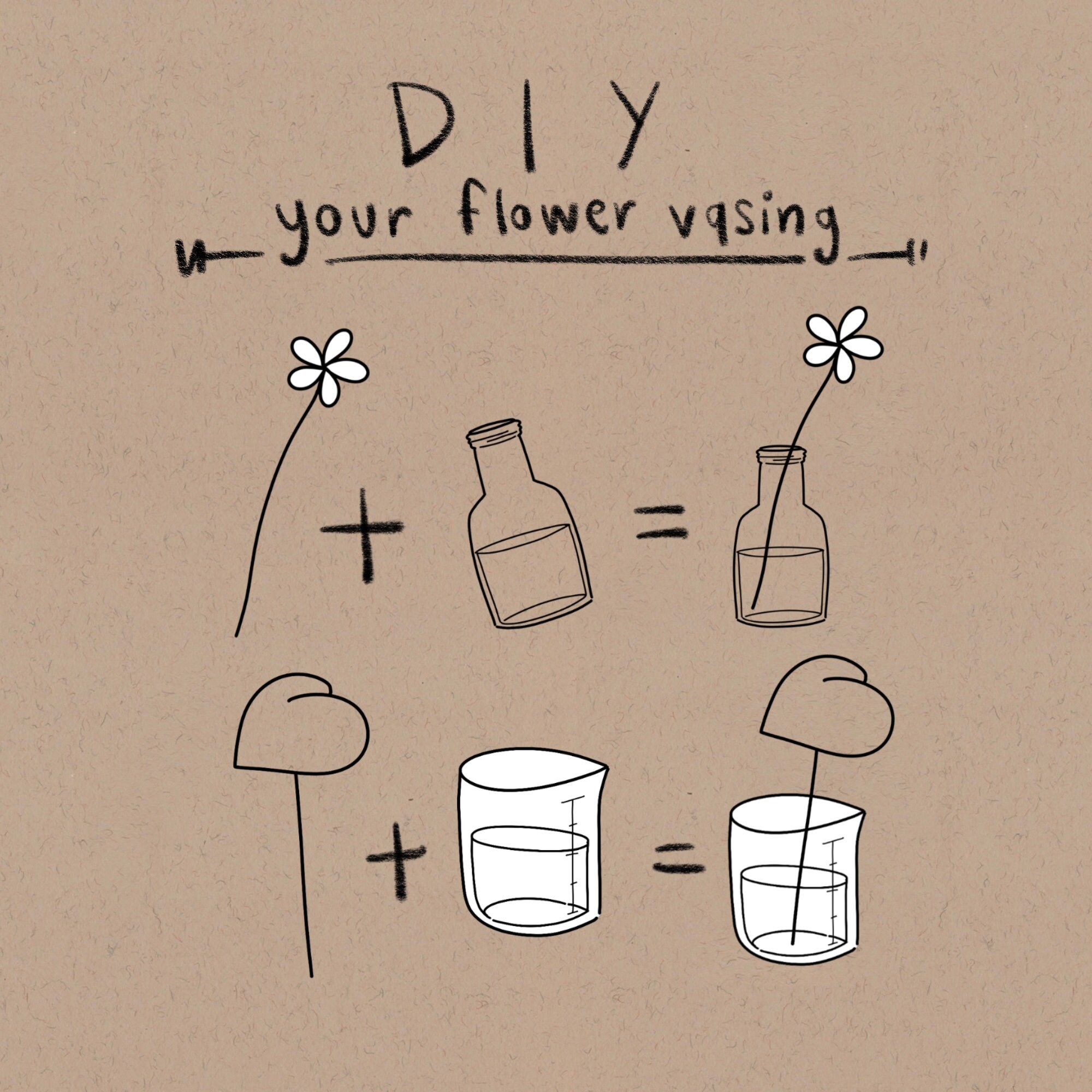 Botanical Hand Draw Clipart / Flower Floral Leaves Doodle / Flower ...