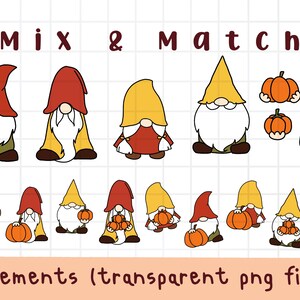 Gnome & Pumpkin Clipart, , Autumn Gnome, Cute Fall Gnome Clipart ...