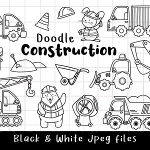 Doodle Construction Clipart, Construction Truck, Constrution Party ...