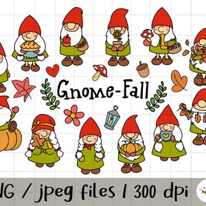 Forest Gnomes Clipart, Gnome Clipart, Gnome Fall PNG, Autumn PNG ...