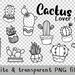Doodle Cactus Cliparts, Succulent Clipart Set, House Plants Clipart ...
