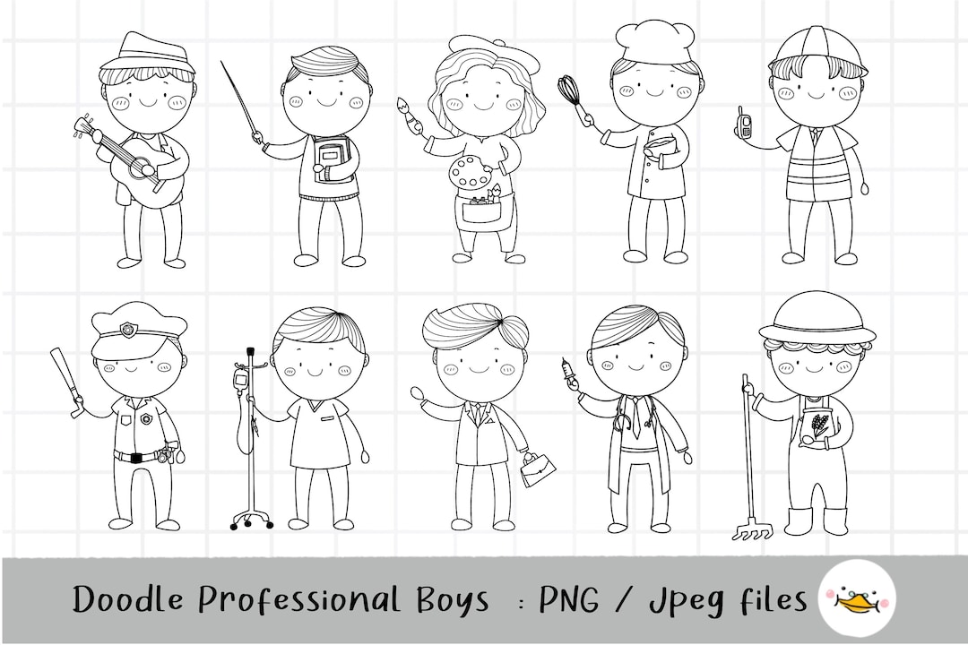 Professional Boy Clipart, Community Helpers Clipart, Occupations ...