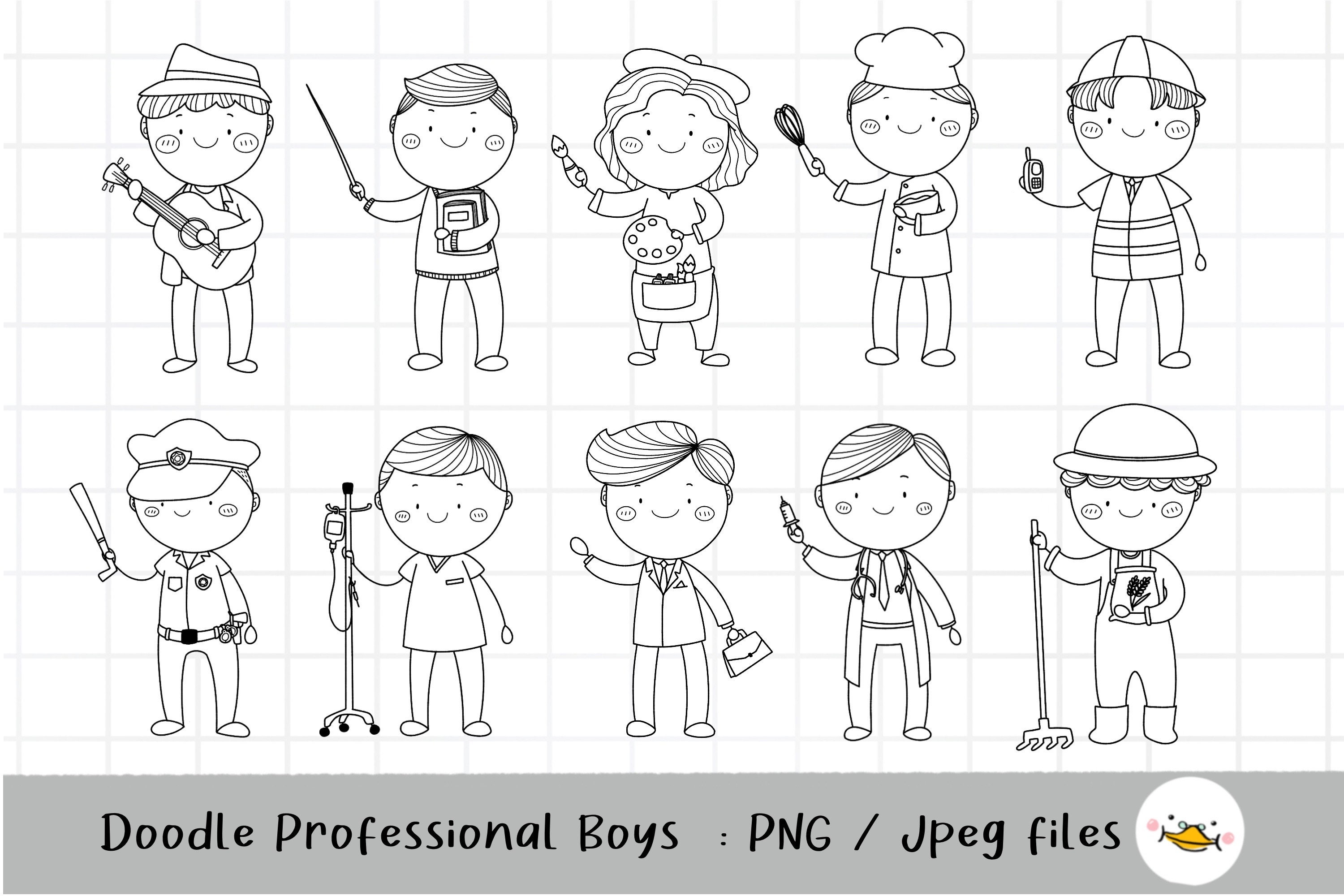 Professional Boy Clipart, Community Helpers Clipart, Occupations ...