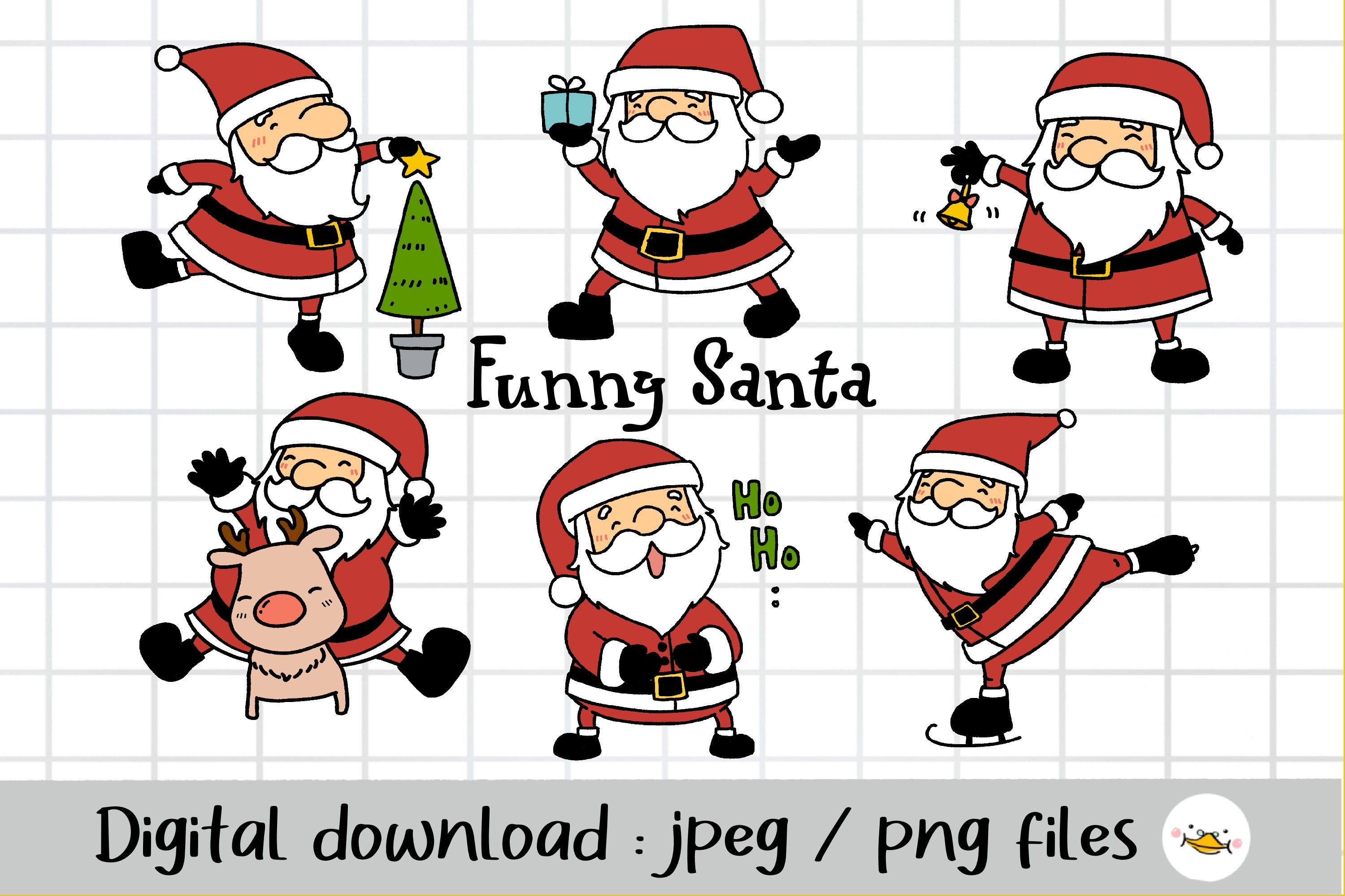 Funny Santa Clipart, Cute Santa Claus Clipart, Merry Christmas Clipart ...