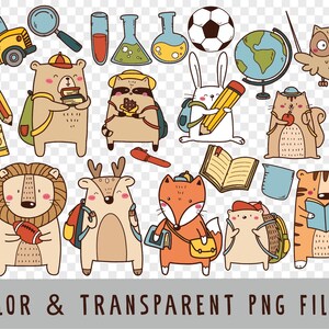 Woodland Animals Back to School Clipart, Woodland School Clipart ...