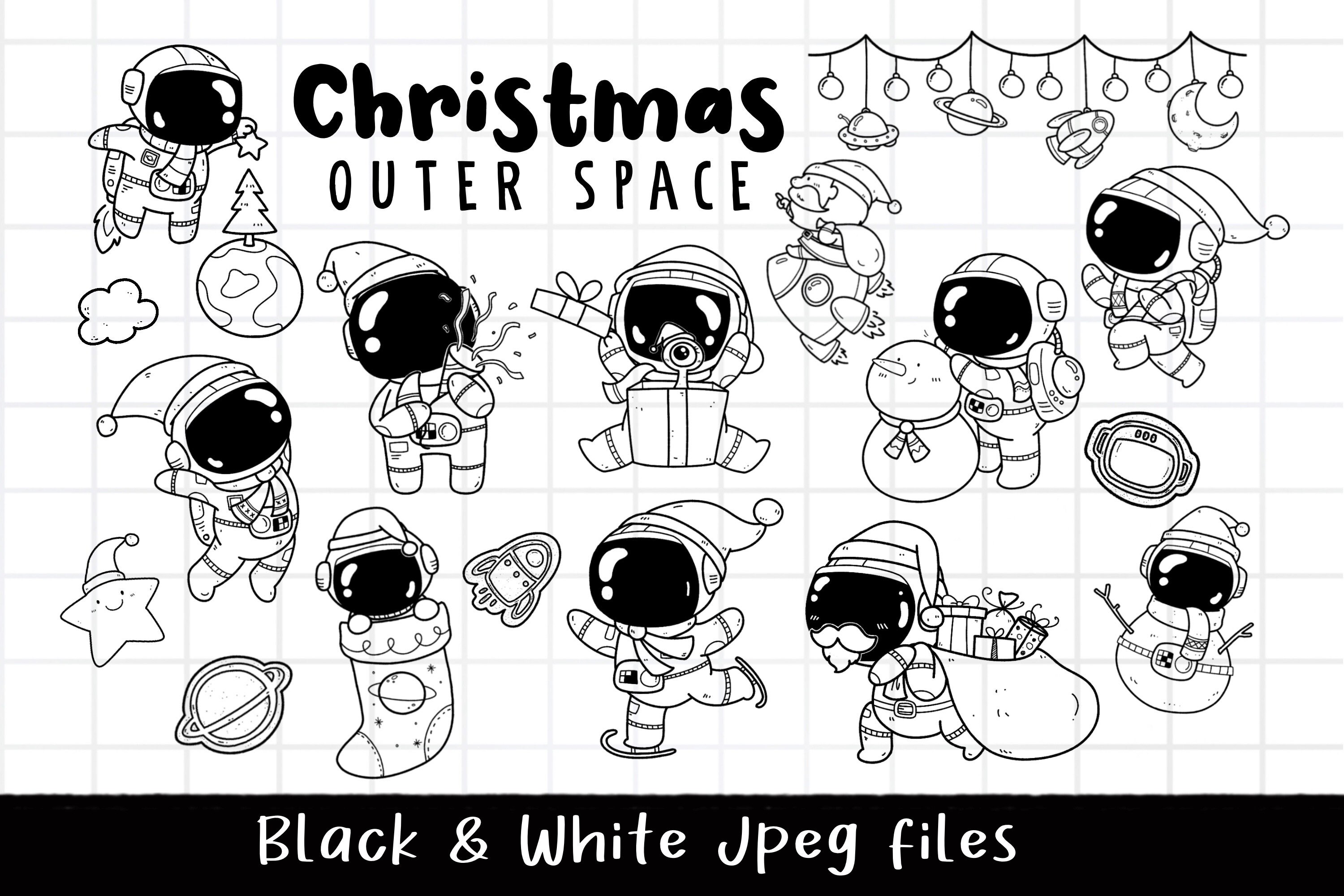 Christmas Astronaut Clip Art