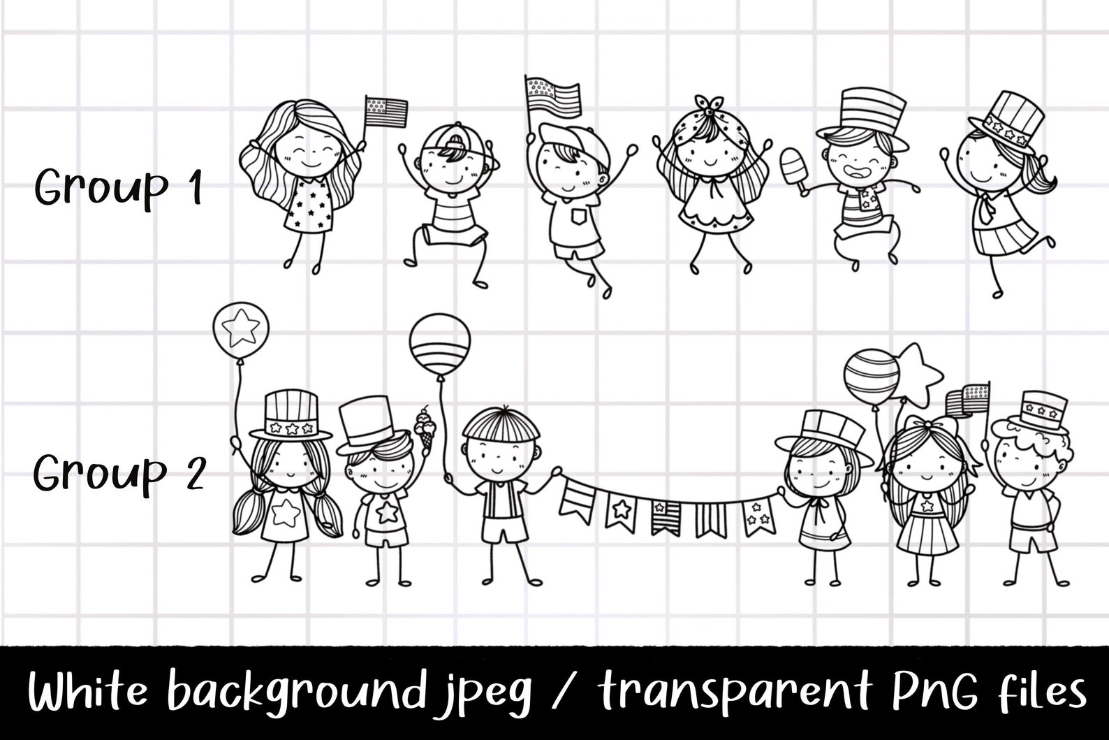 4th of July Kid Clipart, Funny USA Clipart, Independence Day, Fourth of ...