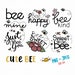 Cute Bee, Bee Png, Bee Jpeg, Black and White Bee, Honey Bee, Lettering ...