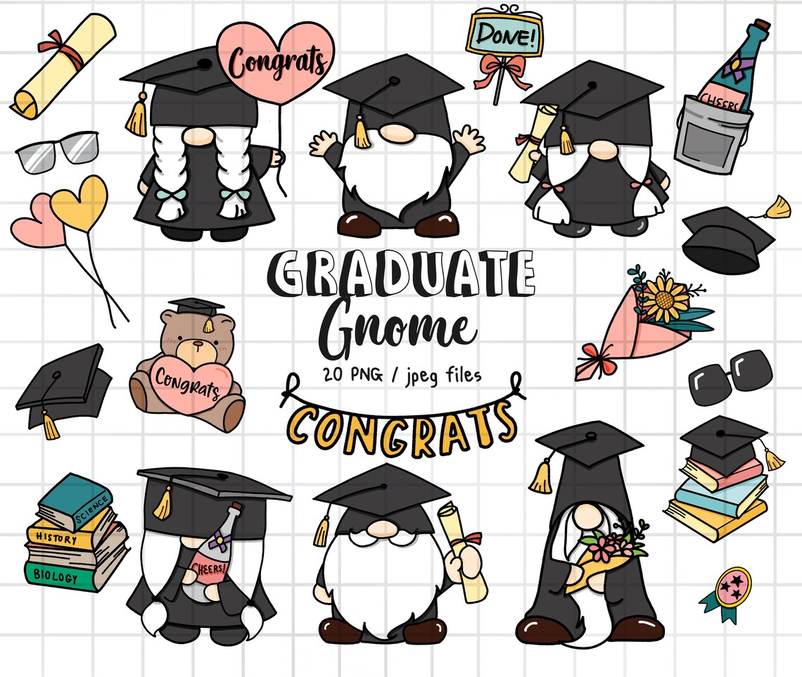 Graduate Gnome Clipart, Graduation Clipart,gnome Clipart ...