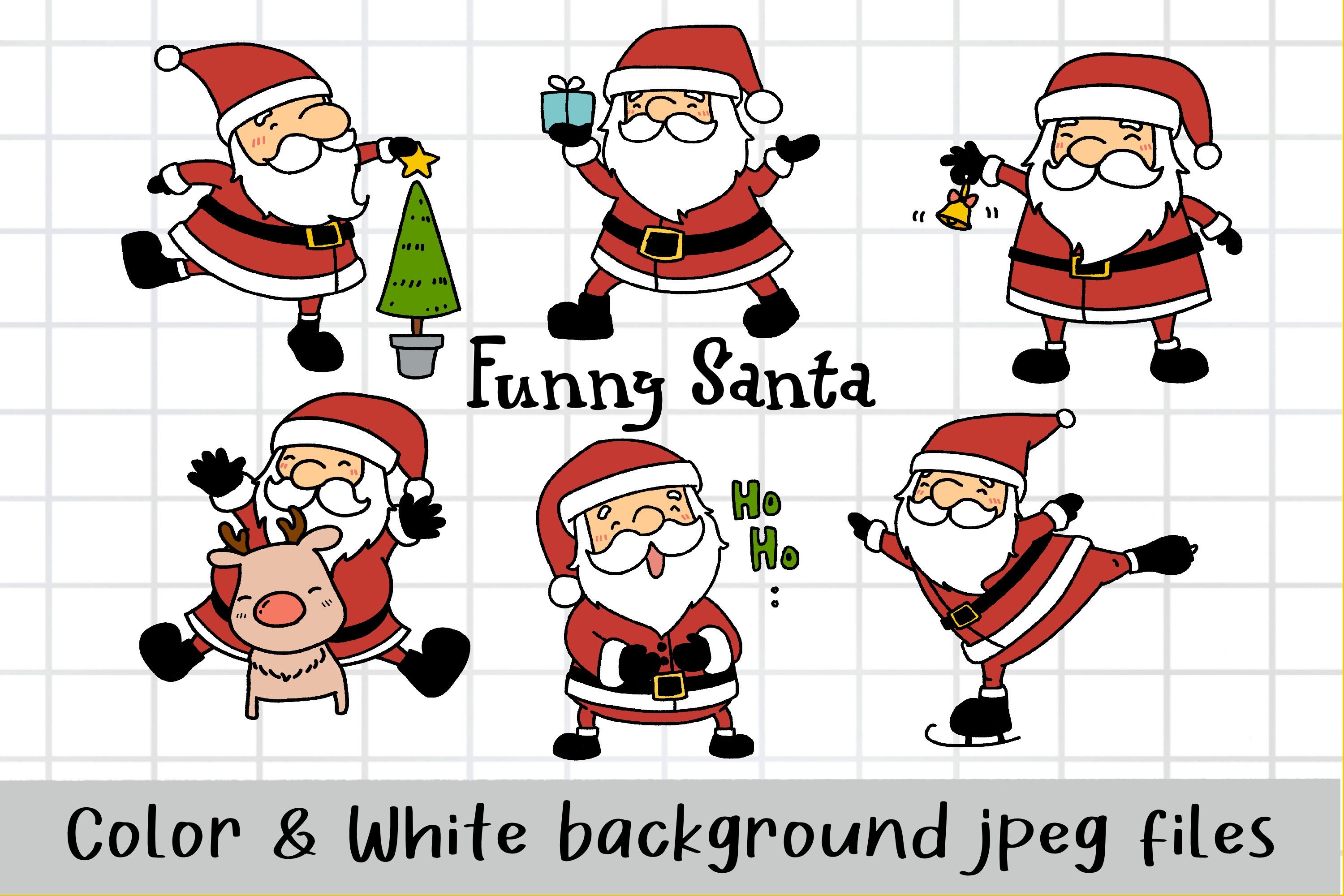 Funny Santa Clipart, Cute Santa Claus Clipart, Merry Christmas Clipart ...
