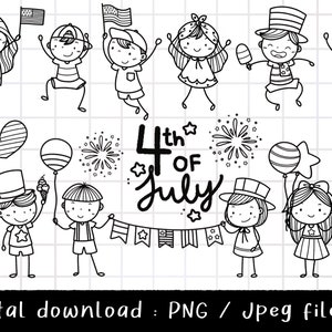 4th of July Kid Clipart, Funny USA Clipart, Independence Day, Fourth of ...