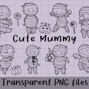 Cute Mummy Clipart, Cute Halloween Clipart, Ghost Clipart, Pumpkin PNG ...