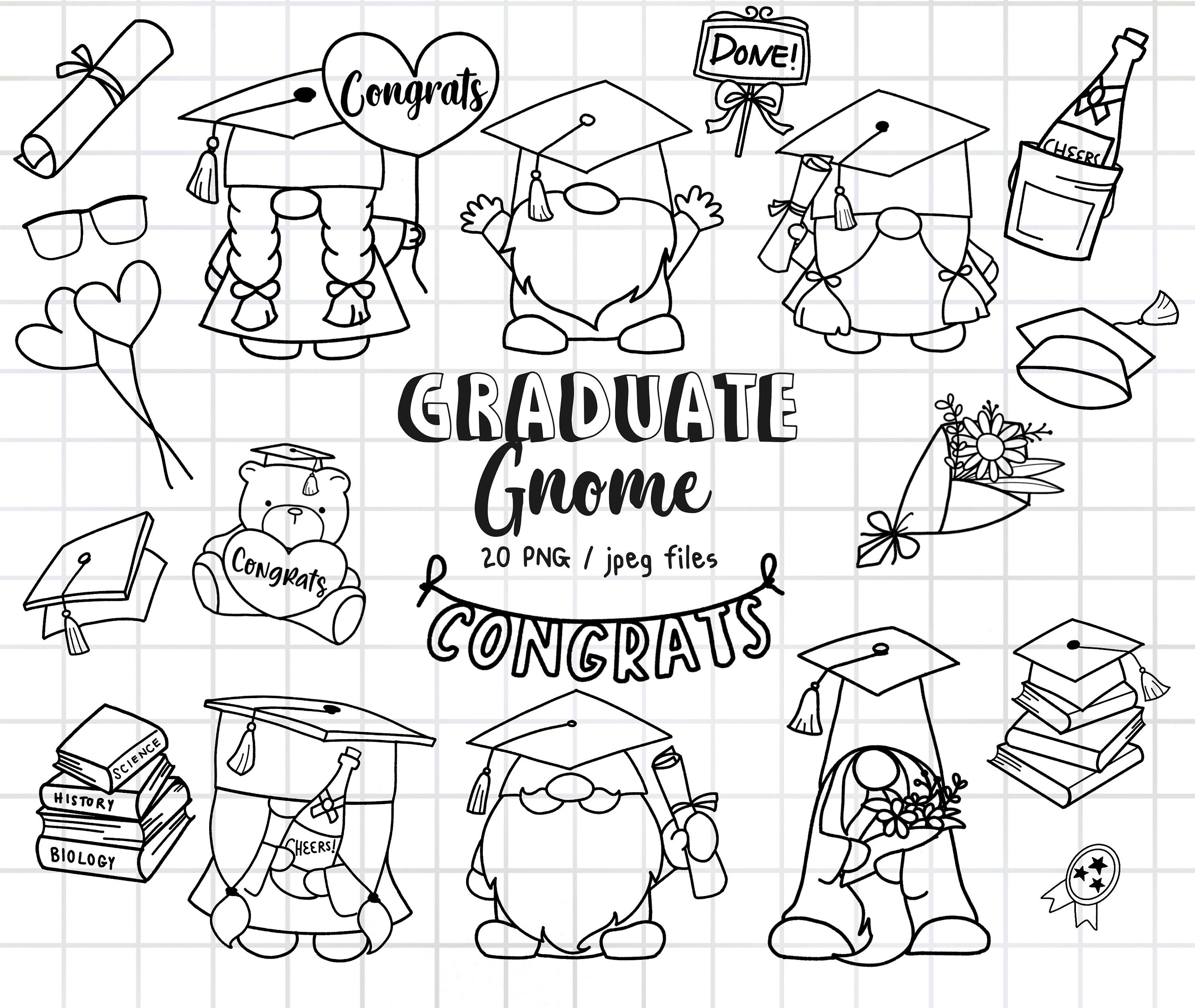Graduate Gnome Clipart, Graduation Clipart,gnome Clipart ...