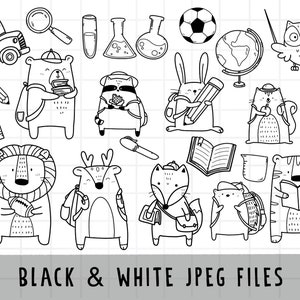 Woodland Animals Back to School Clipart, Woodland School Clipart ...