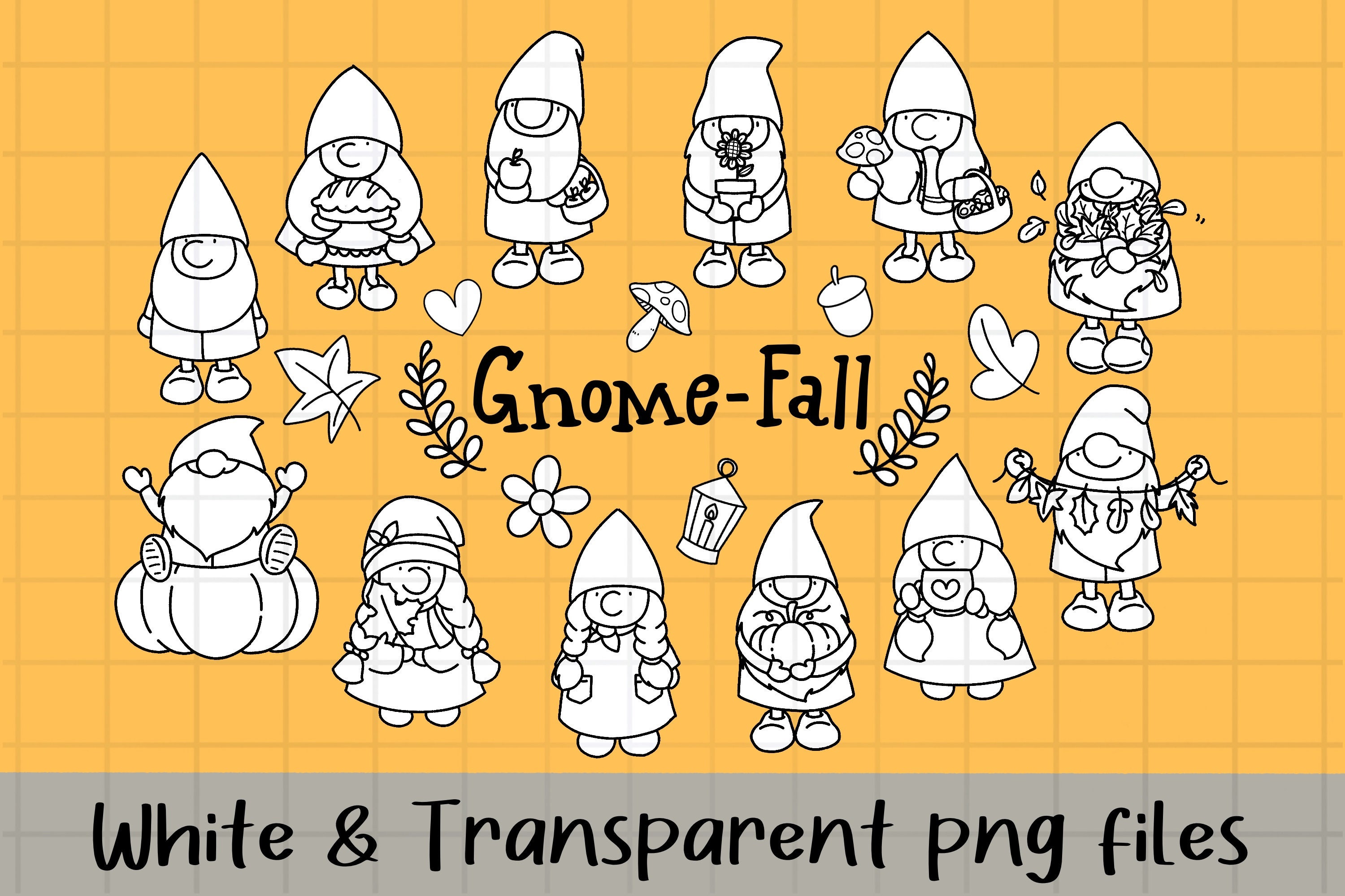 Forest Gnomes Clipart, Gnome Clipart, Gnome Fall PNG, Autumn PNG ...
