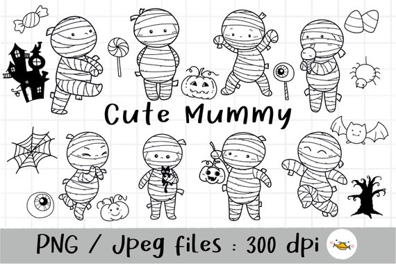 Cute Mummy Clipart Cute Halloween Clipart Ghost Clipart - Etsy