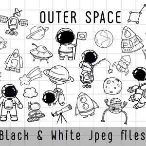 Outer Space Clipart, Astronaut Clipart, Planet, UFO, Spaceship, Rocket ...