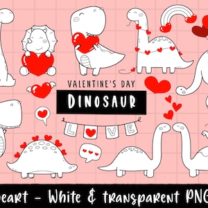 Love Dinosaur Clipart, Valentine's Day Dinosaur, Dinosaur Clipart, Love ...