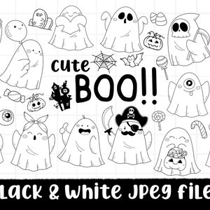 Cute BOO Clipart, Cute Halloween Clipart, Ghost Clipart, Pumpkin PNG ...